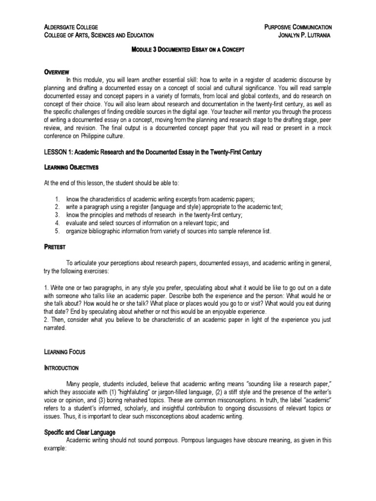 Module 3 Documented Essay | PDF | Essays | Plagiarism