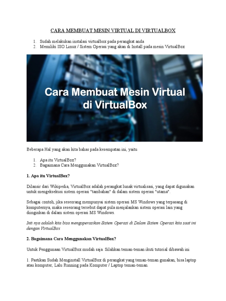 Cara Membuat Mesin Virtual Di Virtualbox | PDF