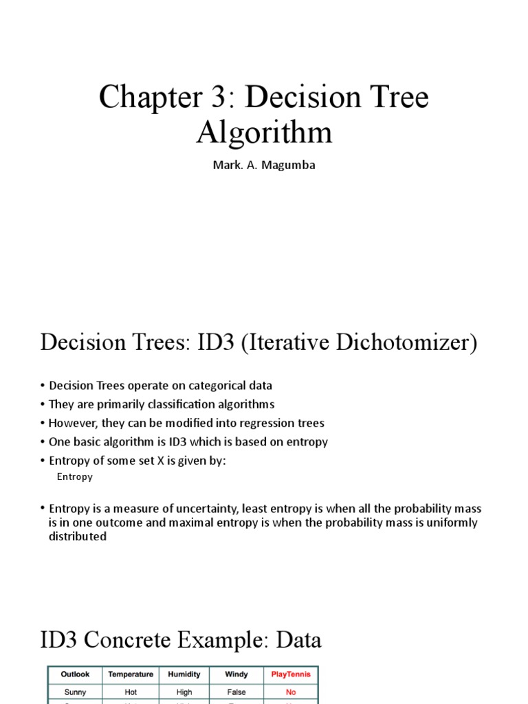 Chapter 3 Decision Trees | PDF | Computer Science | Mathematics Chapter 3 Decision Trees | PDF | Computer Science | Mathematics