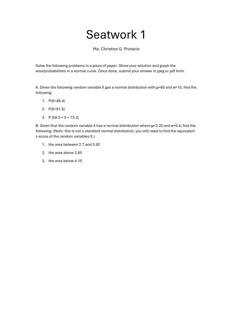 Seatwork 1 | PDF