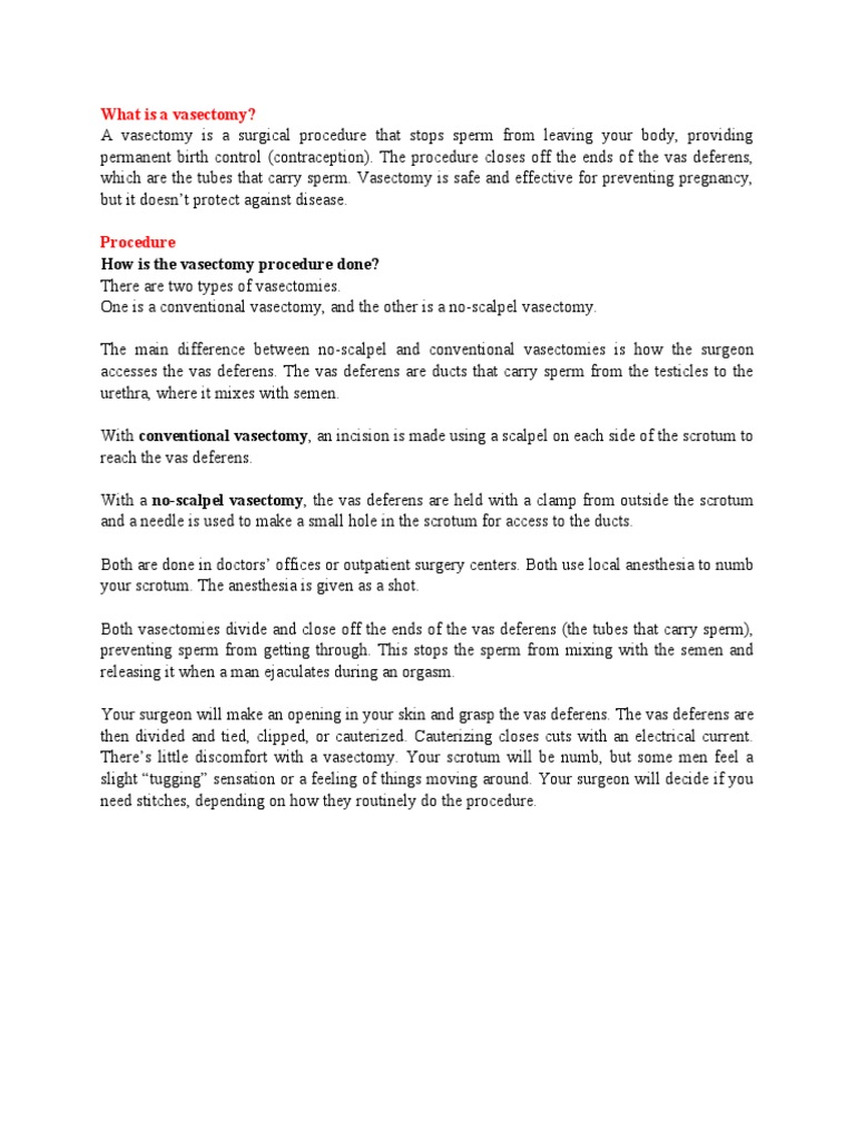 Vasectomy | PDF
