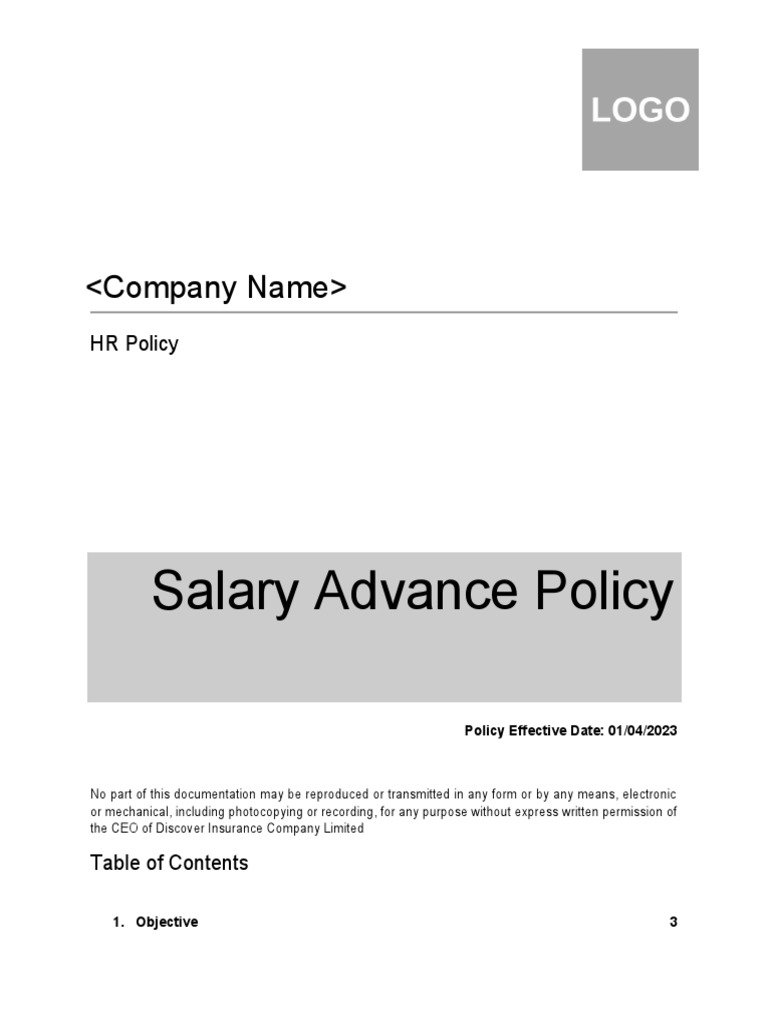 Salary Advance Policy Overview | PDF | Payroll | Salary