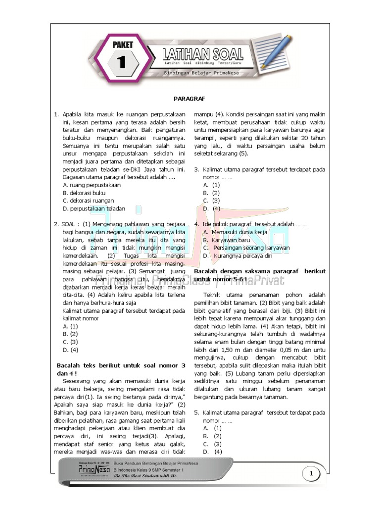 10 Latihan Soal Paragraf PDF | PDF