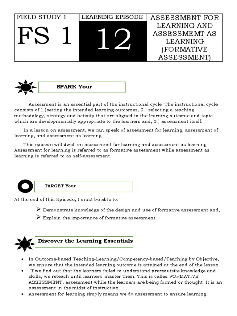 FS-Learning Episode 3 | PDF | Educational Assessment | Learning