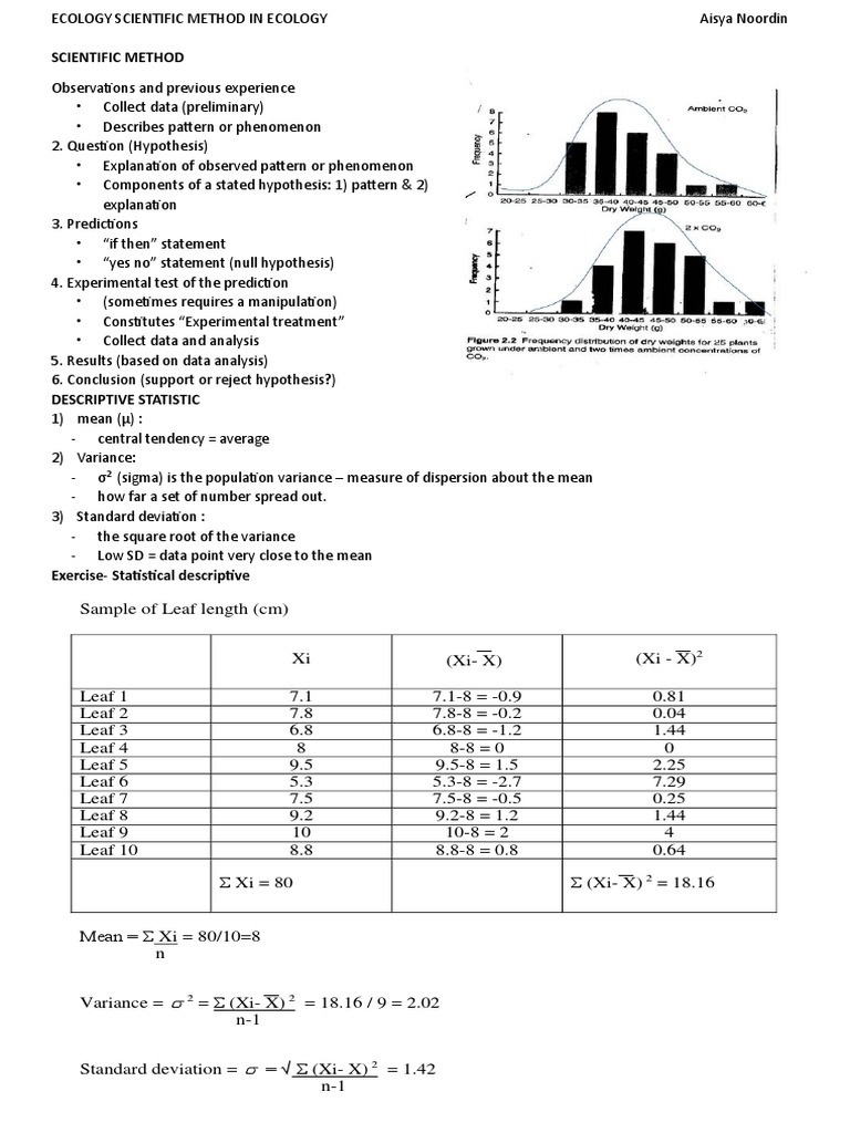 Processes in Ecology Bio464 | PDF | Standard Deviation | Statistics
