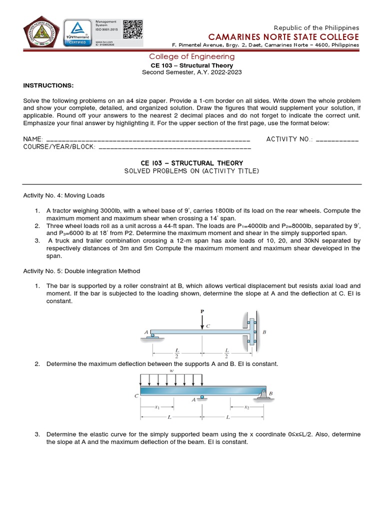 Solutions to Structural Theory Problems Using the Double Integration ... Solutions to Structural Theory Problems Using the Double Integration ...