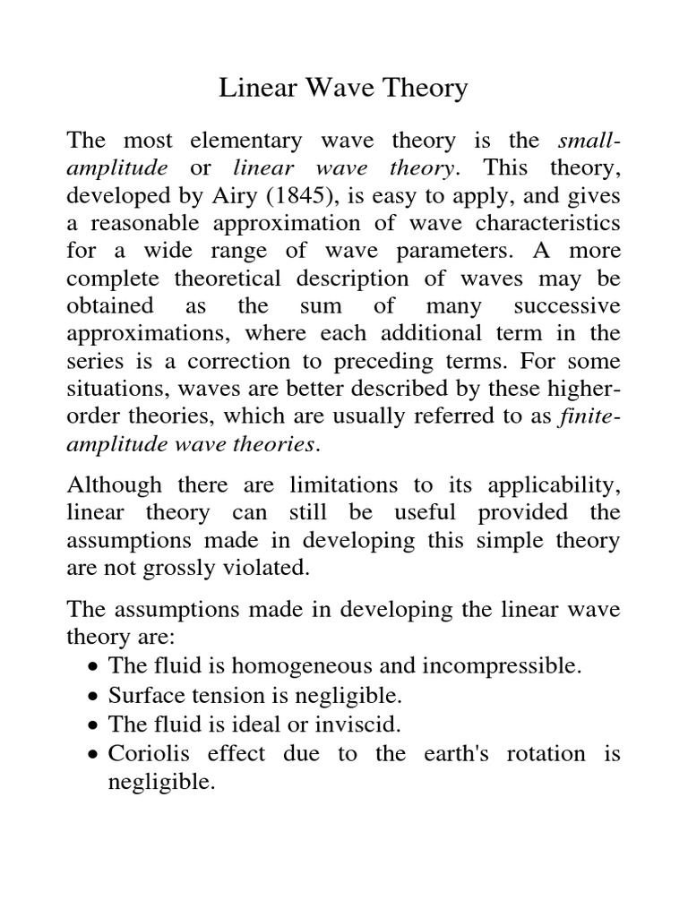 Linear Wave Theory | PDF | Waves | Physics