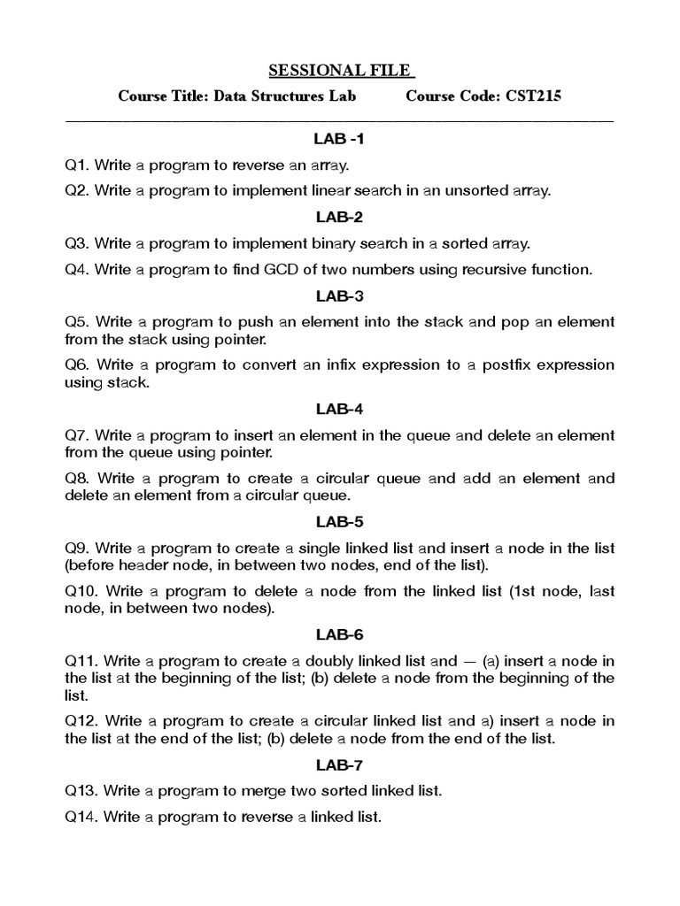 DS - LAB Report | PDF DS - LAB Report | PDF