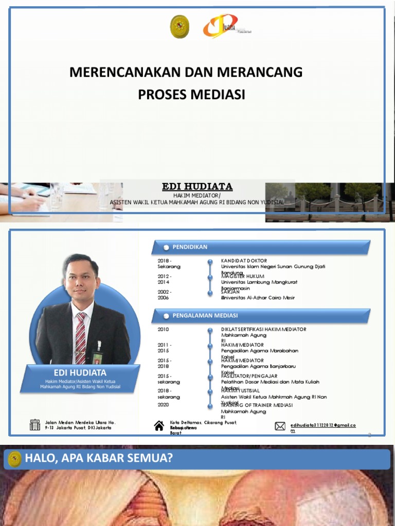Edi Hudiata - Merencanakan Dan Merancang Proses Mediasi - PEMATERI ...