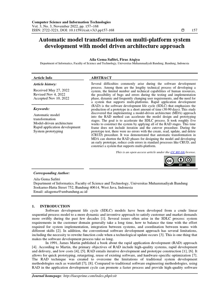 Automatic Model Transformation On Multi Platform System Development With Model Driven