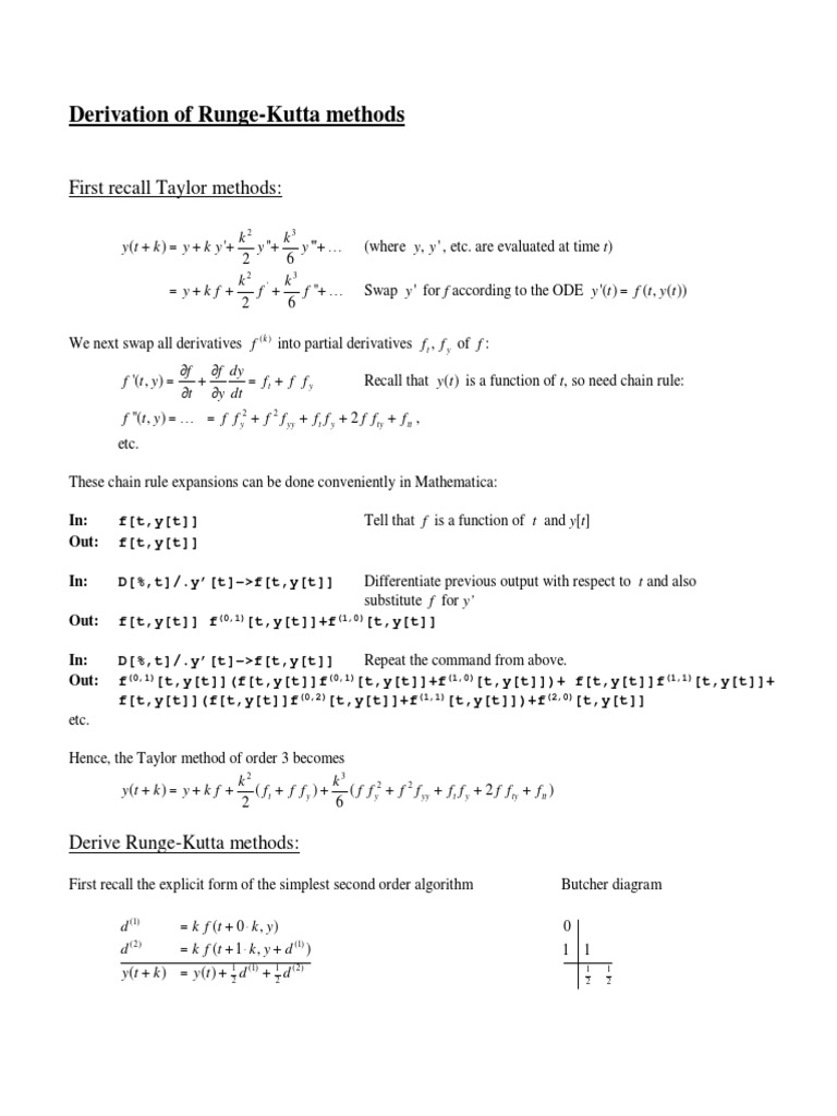 RK Derivation 0 | PDF | Mathematics | Differential Equations