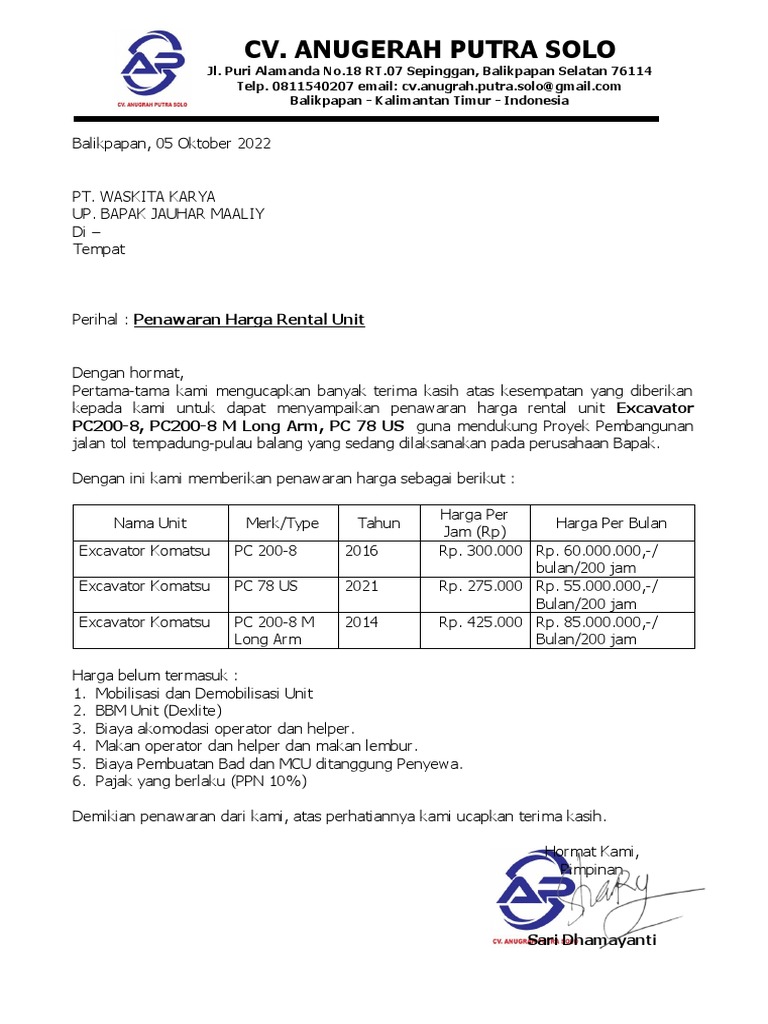 CV Anugrah Putra Solo | PDF