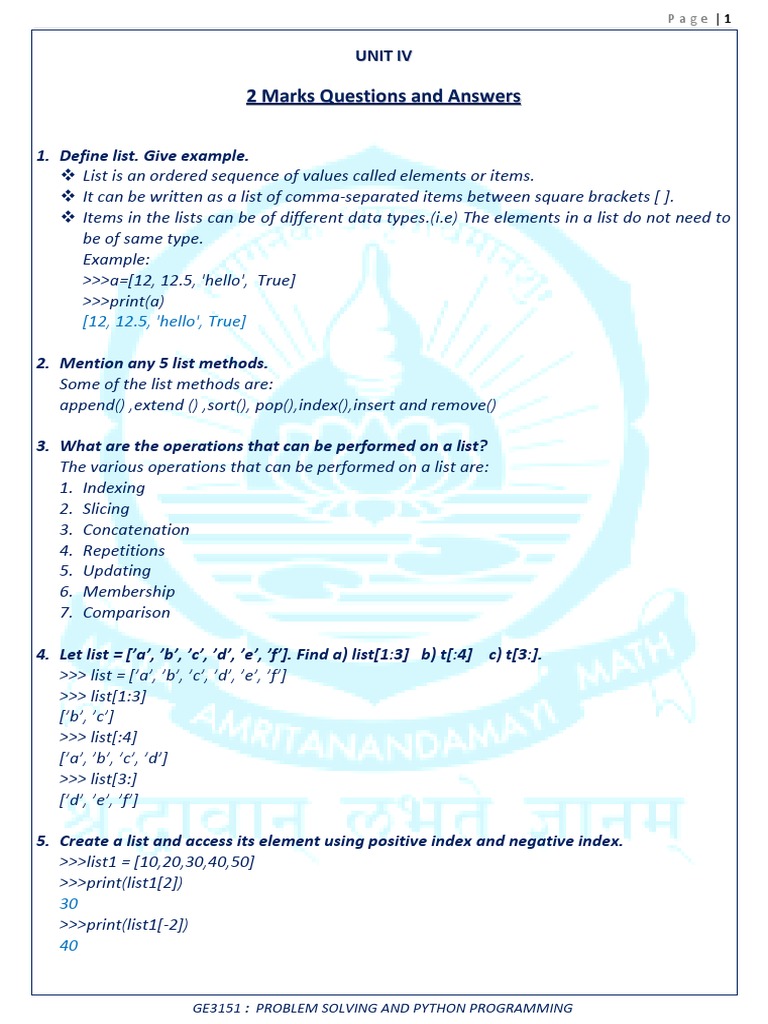 PSPP UNIT-4 FULL 2 Marks Q & A.pdf | PDF | Computer Science | Data Management