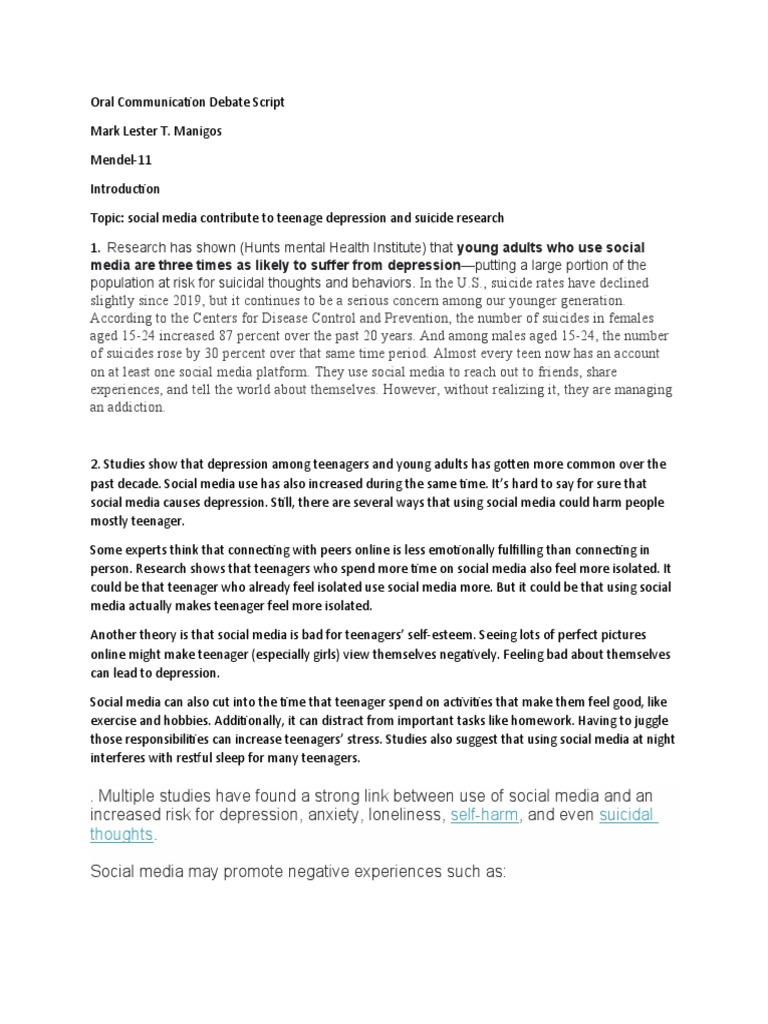 Oral Communication Debate Script | PDF