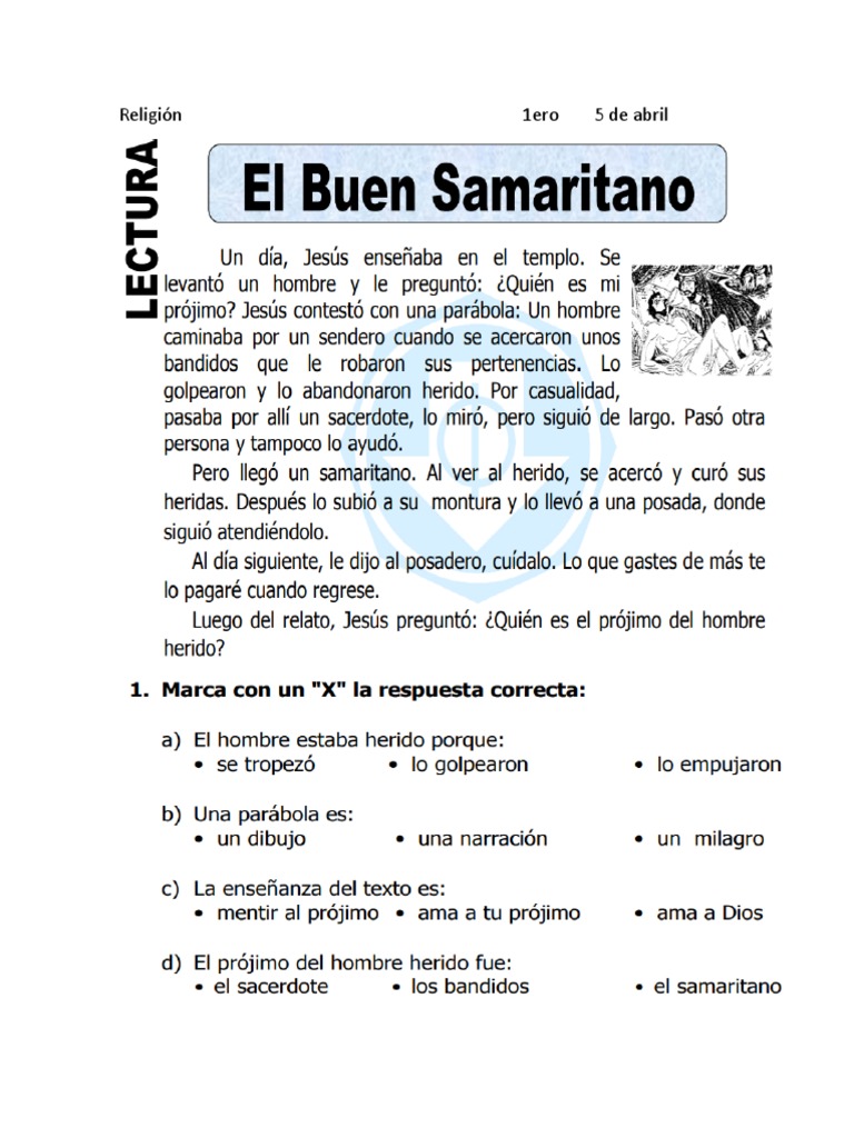 Parábola deL Buen Samaritano | PDF