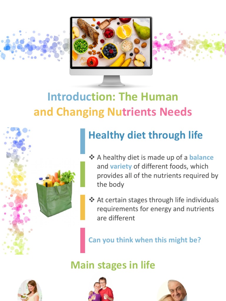 1- Introduction- The Human and Changing Nutrients Needs | PDF ...