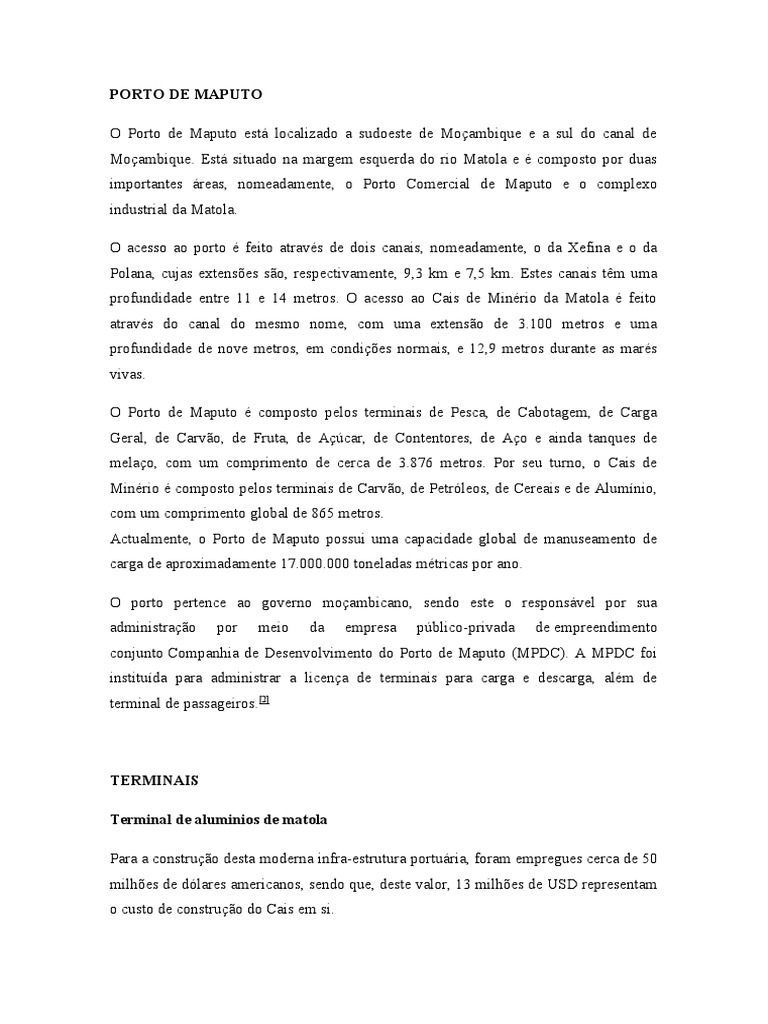 Porto de Maputo (CFM) | PDF