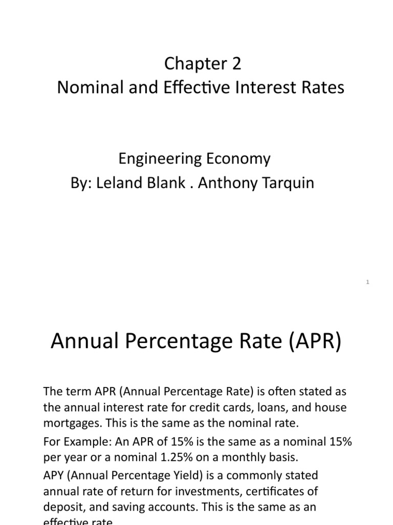 Chapter 2 - Nominal and Effective Interest Rates | PDF | Interest ...