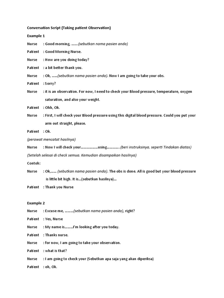 Example of Conversation Script | PDF