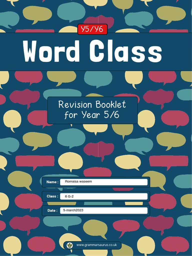 SPAG - Word Class Activity | PDF