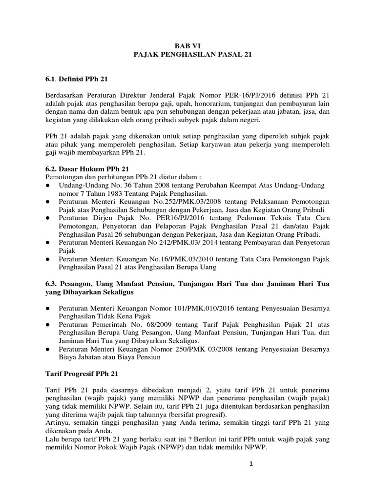 Materi PPH Pasal 21 | PDF