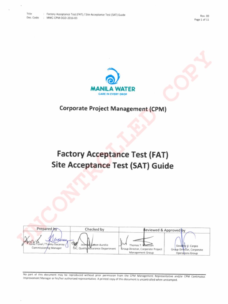 Appendix F - FAT SAT Guide PDF | PDF | Specification (Technical ...