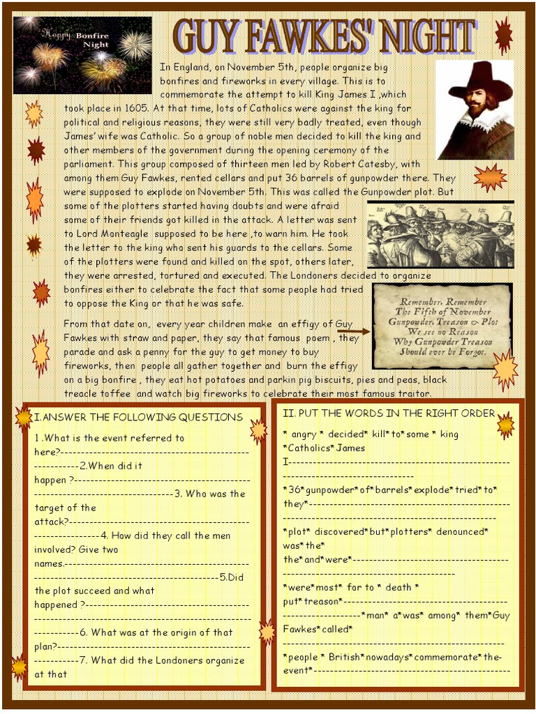 Guy Fawkes Day Activities and History | PDF | Gunpowder Plot