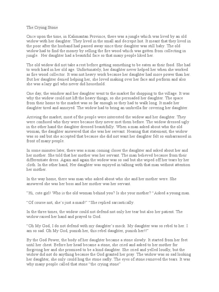 The Crying Stone: A Tale of Regret | PDF | Poetry