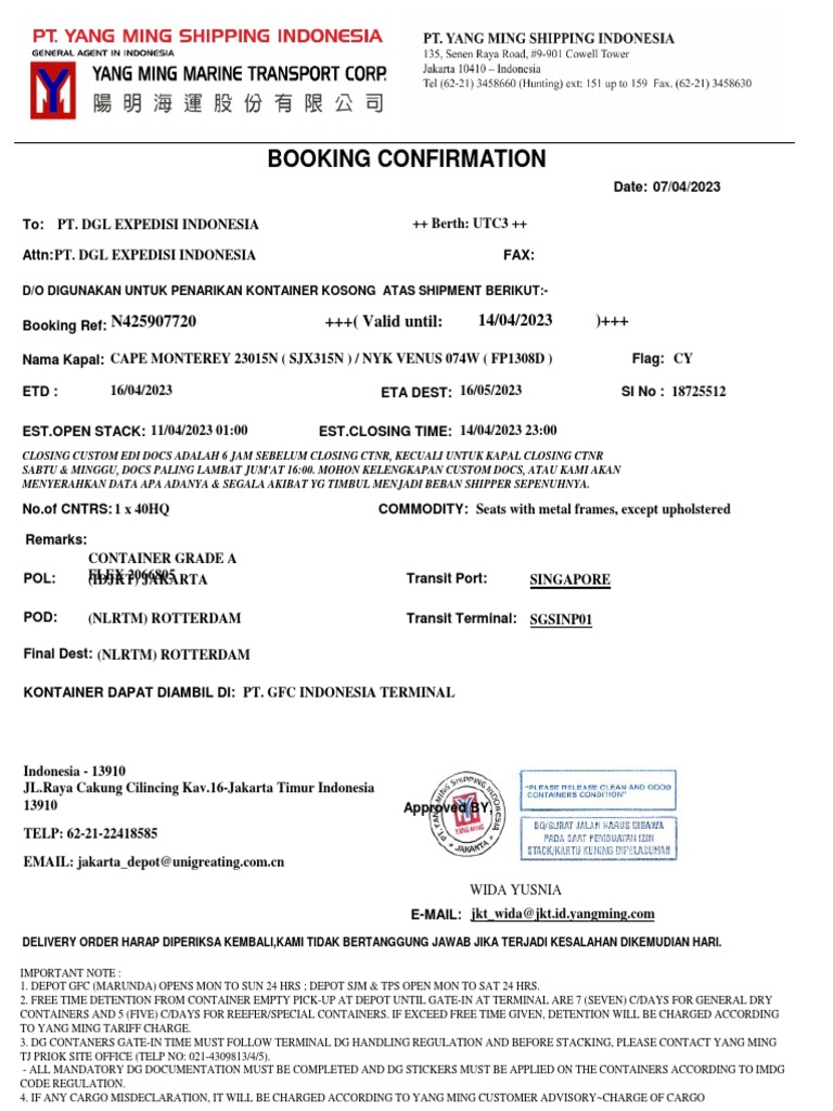 Booking Confirmation: N425907720 14/04/2023 +++ (Valid Until:) +++ | PDF | Money | Market ...