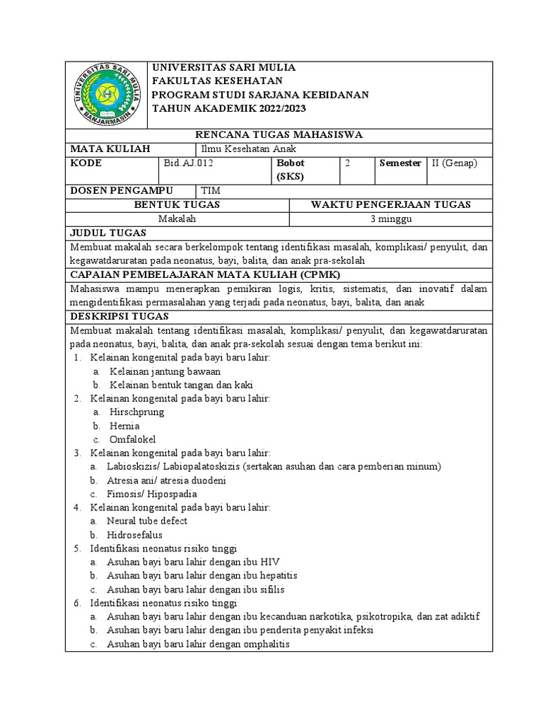 Rancangan Tugas IKA Kelas AJ | PDF