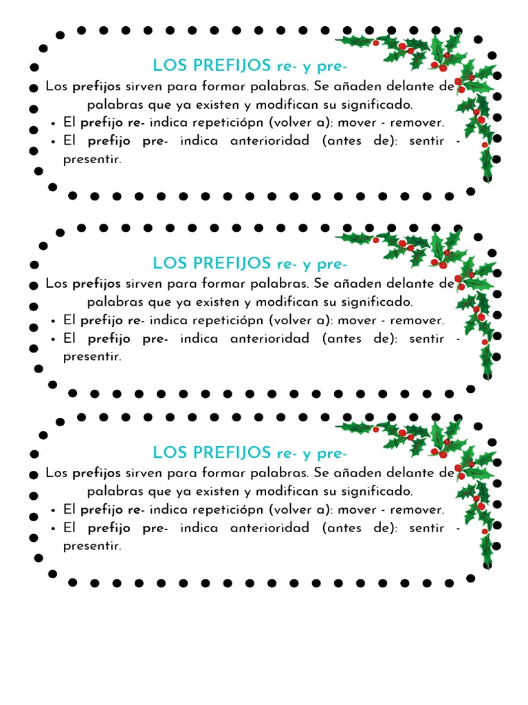 Significado de los prefijos re- y pre- | PDF
