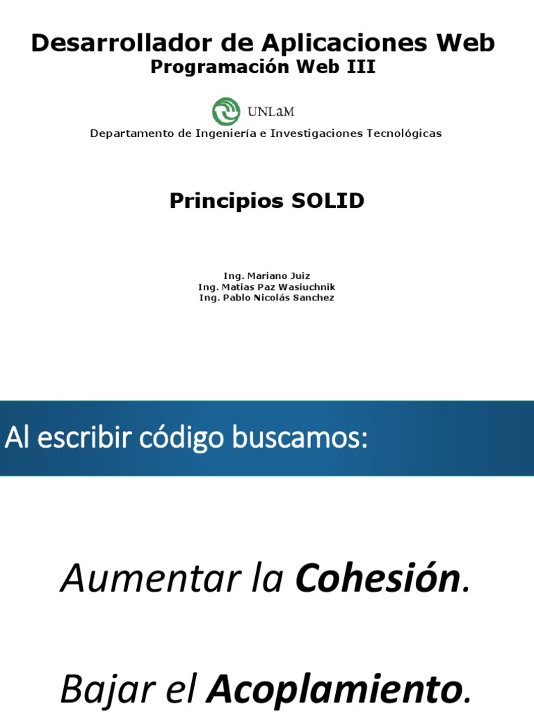 SOLID | PDF | Programación de computadoras | Ingeniería de software