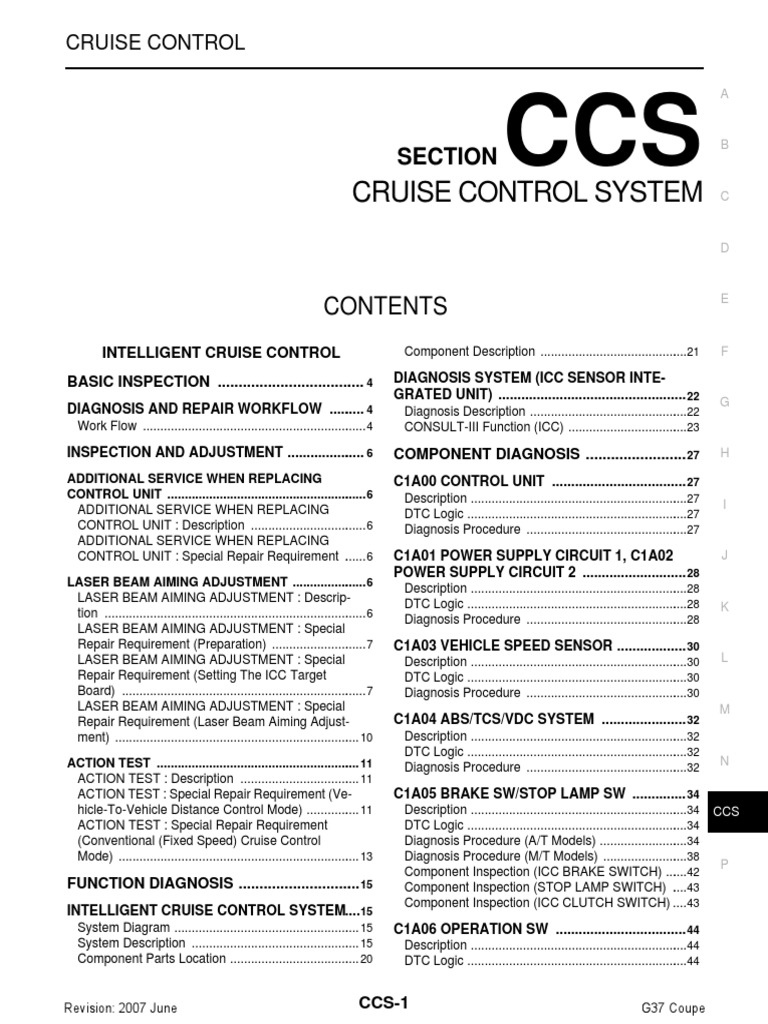 Cruise Control System Diagnosis Guide | PDF | Transportation ...