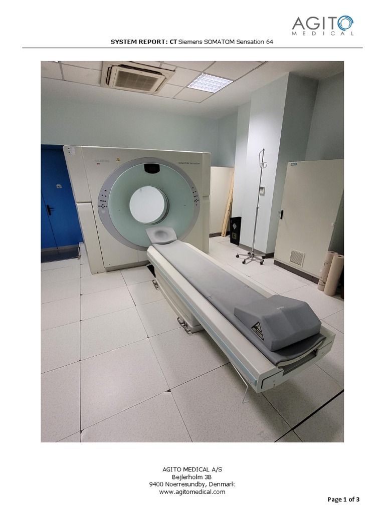 Siemens SOMATOM Sensation 64 System Report | PDF | Imaging