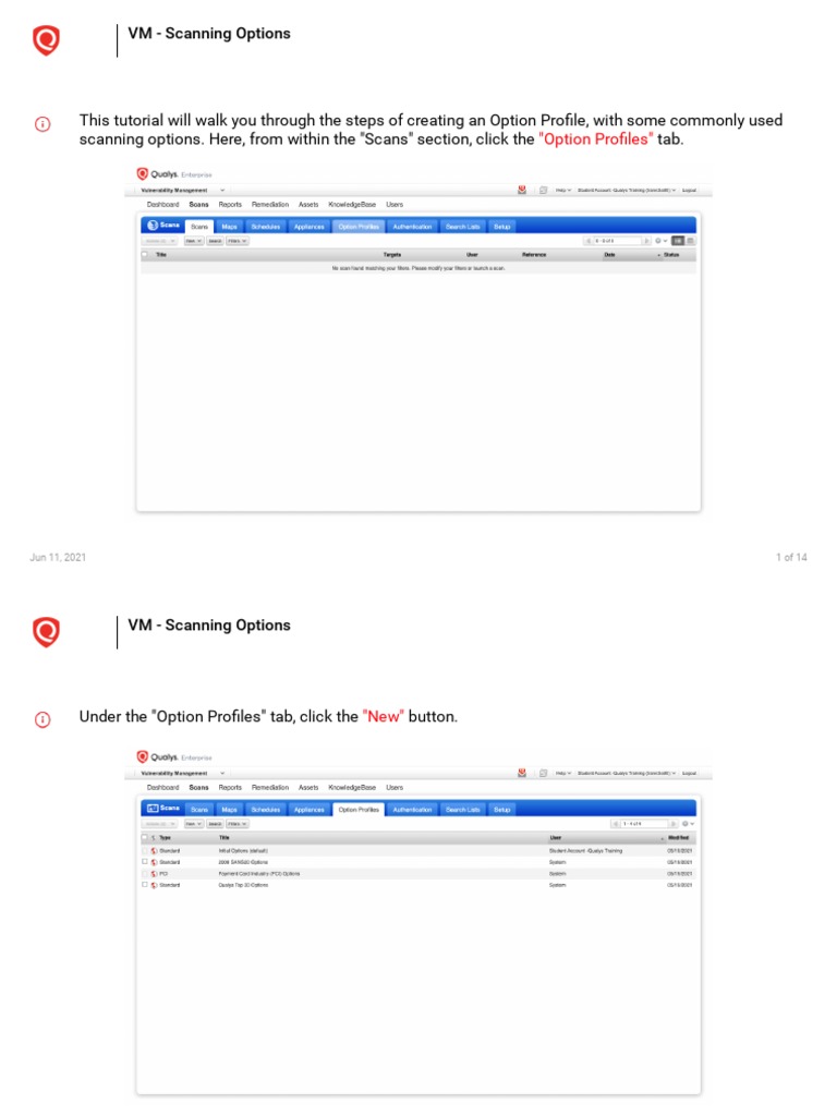 VM - Scanning Options PDF | PDF