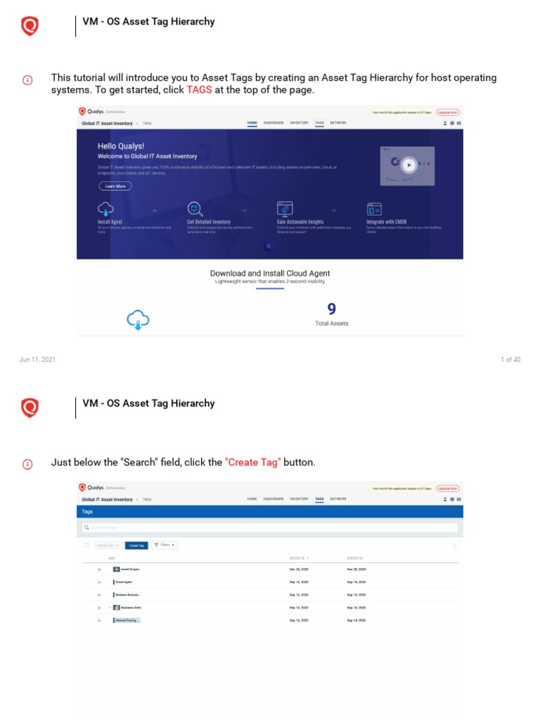 VM - OS Asset Tag Hierarchy PDF | PDF | Tag (Metadata) | Button (Computing)