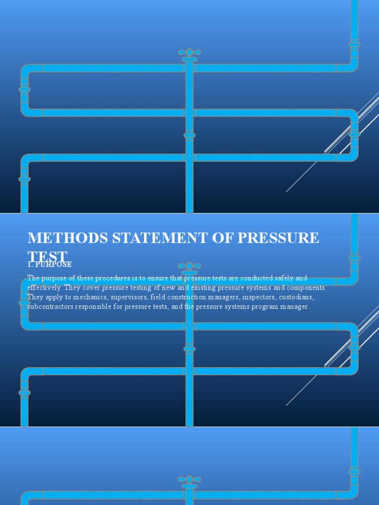 Methode Statement Pressure Test | PDF