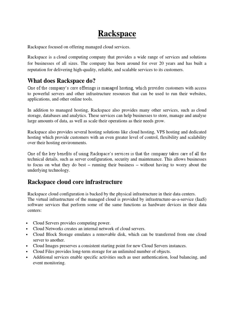 RackSpace, Govt of India Cloud | PDF | Cloud Computing | Software As A ...