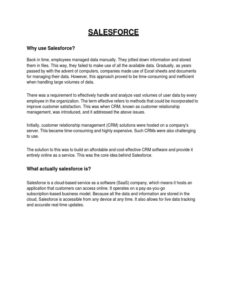 Why Use Salesforce? | PDF | Software As A Service | Cloud Computing