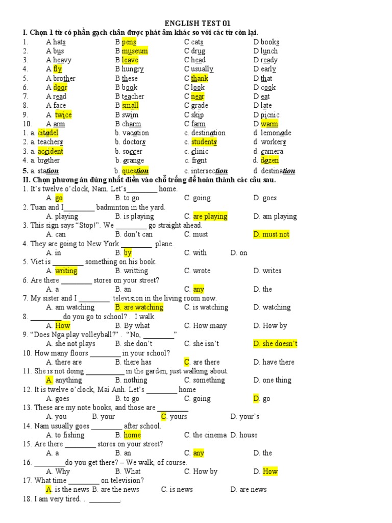 Analysis of an English Language Proficiency Test | PDF