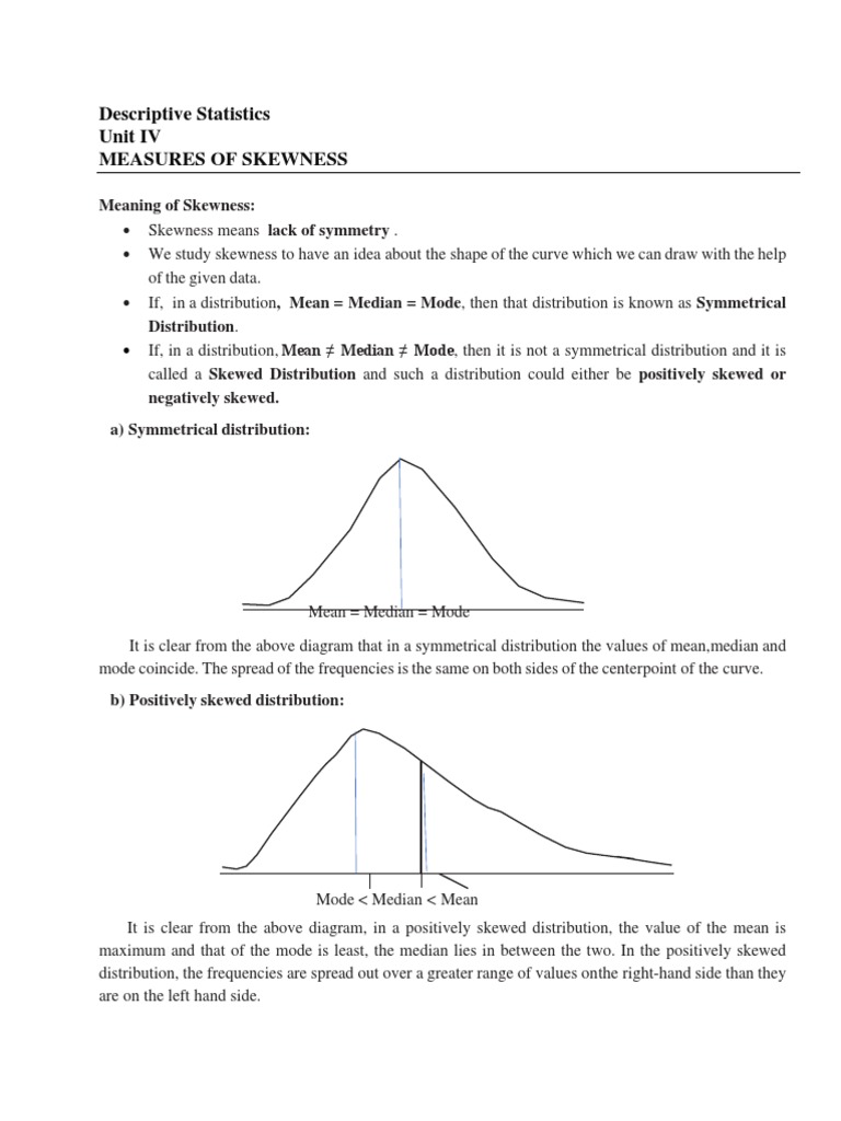 Measures of Skewness Explained | PDF