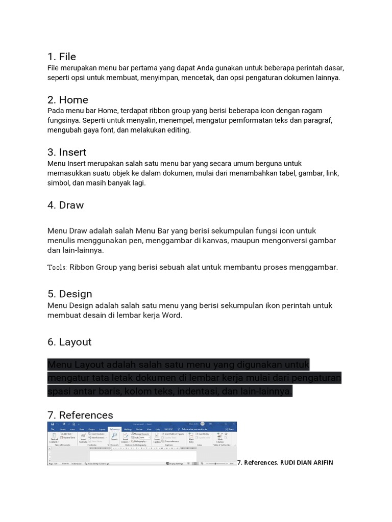 10 Menu Pada Ms Word | PDF