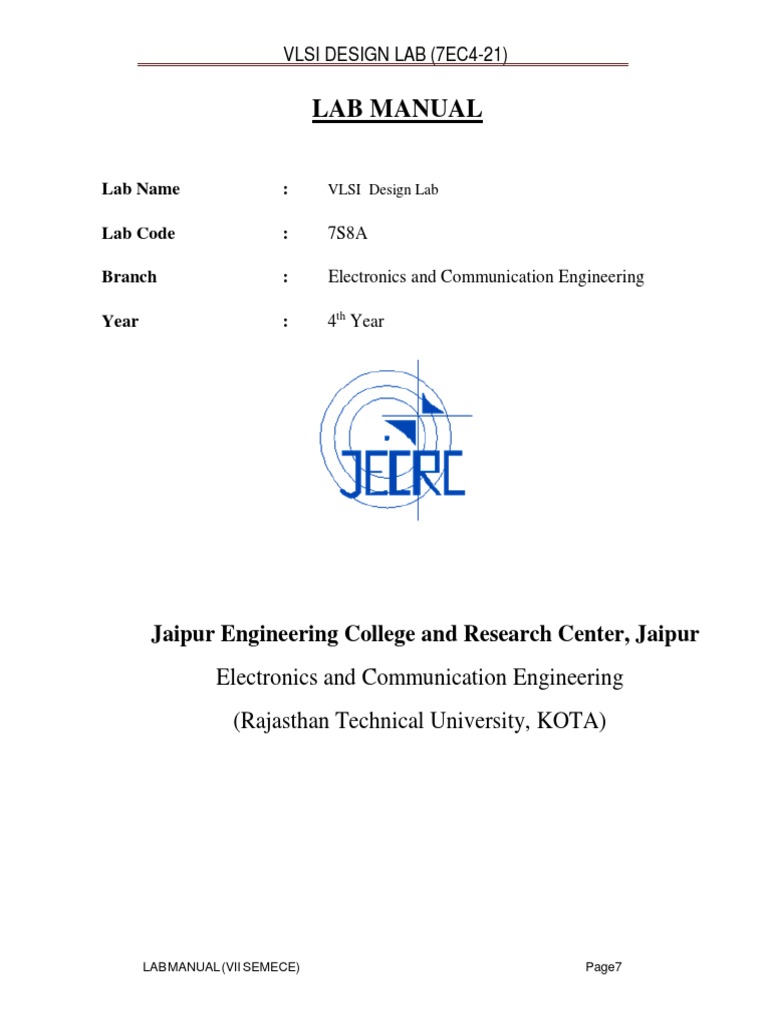 VLSI 7th Sem Lab Manual PDF | PDF | Dynamic Random Access Memory ... VLSI 7th Sem Lab Manual PDF | PDF | Dynamic Random Access Memory ...