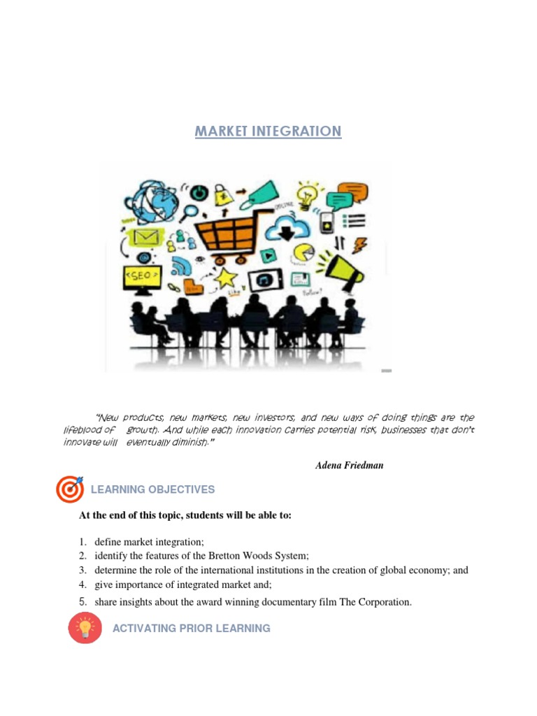 Topic 3 Market Integration | PDF | Bretton Woods System | World Trade ...
