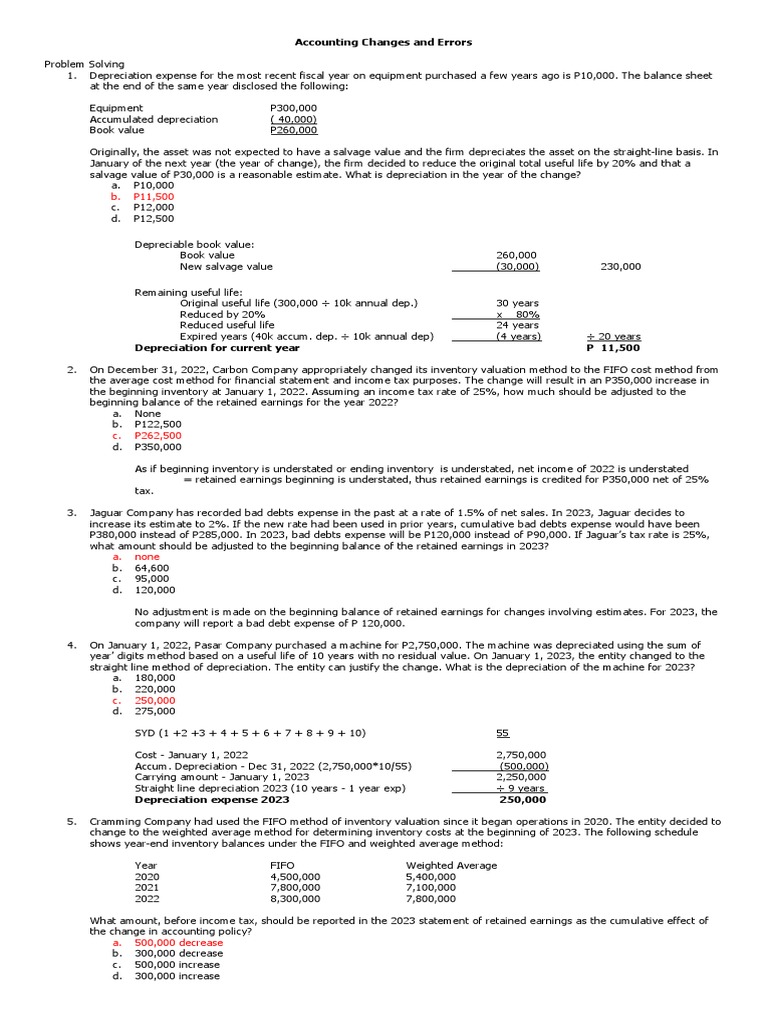 ACCTG 105 Midterm - Quiz No. 02 - Accounting Changes and Errors ...