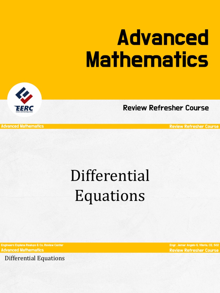 PDF Advanced Math (Refresher) PDF | PDF | Laplace Transform | Equations