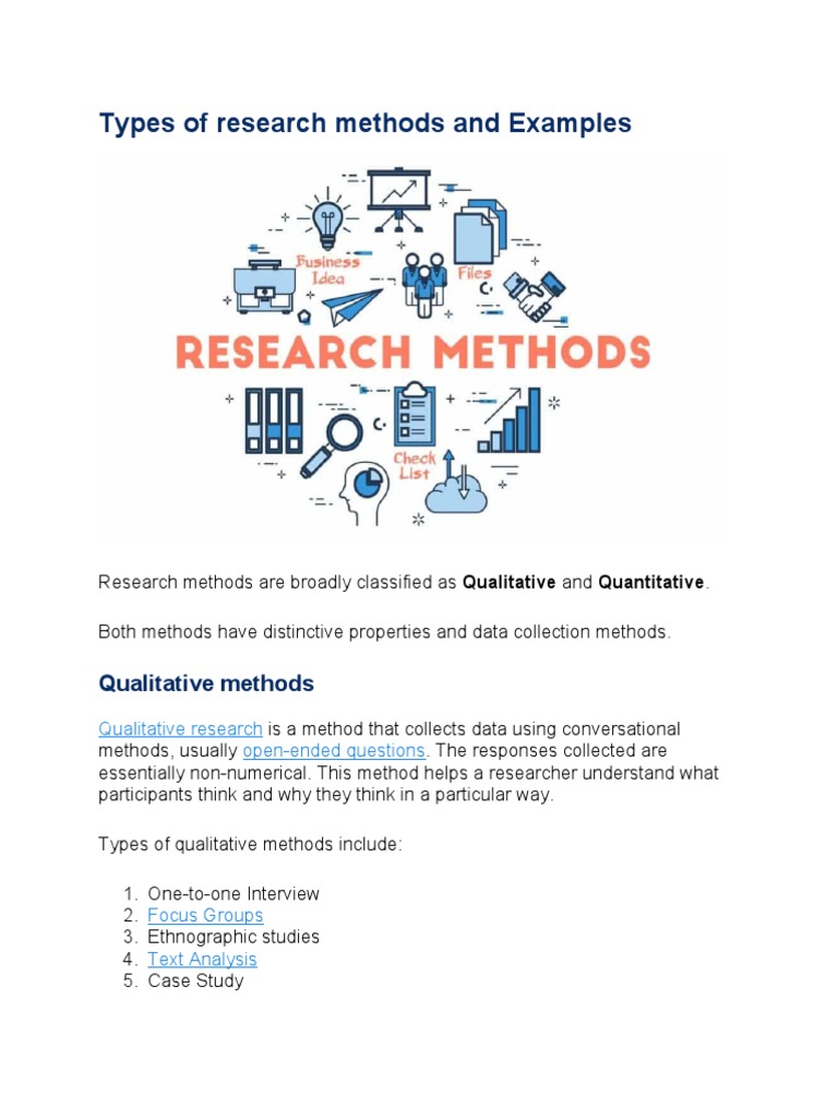 Types of Research Methods and Examples | PDF