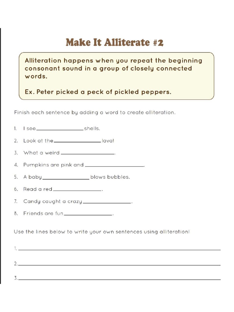 Alliterations 2 | PDF