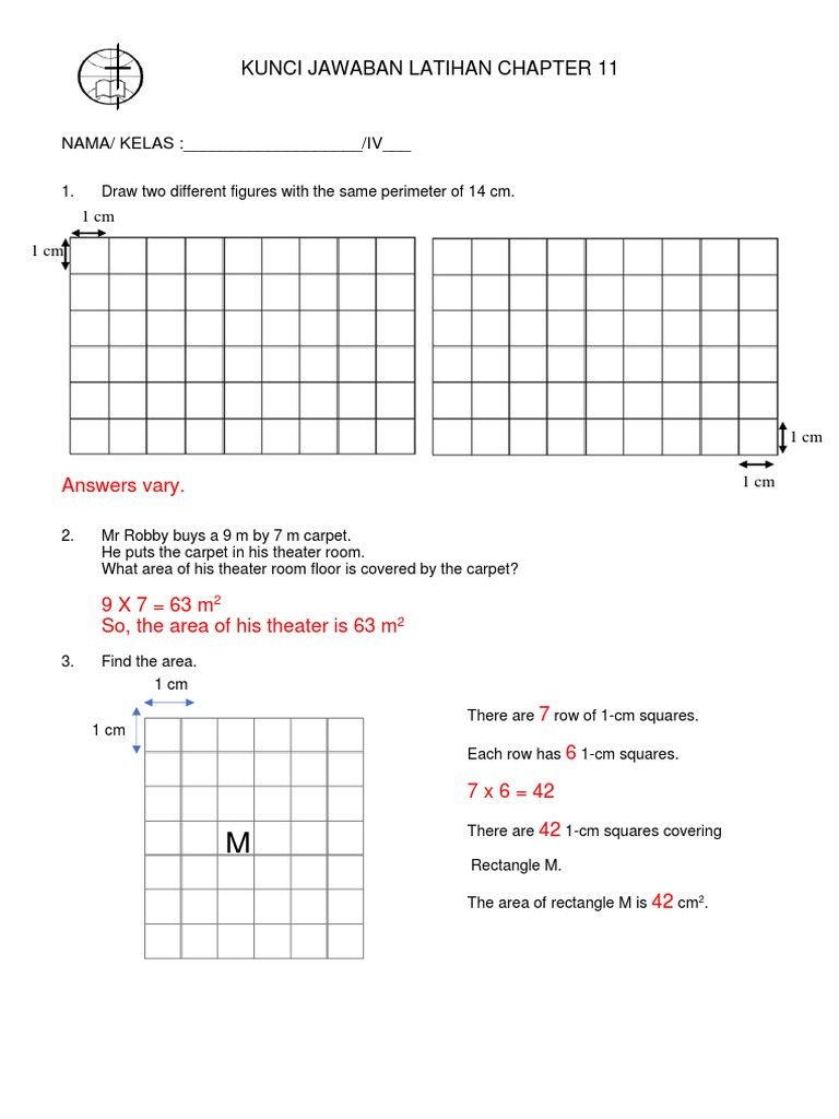 Kunci Jawaban Latihan Chapter 11 | PDF | Area | Length