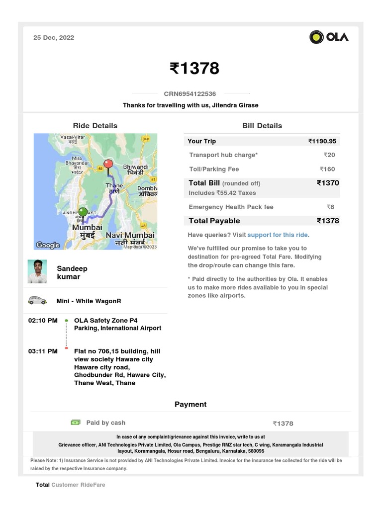 Mumbai Airport To Home PDF | PDF | Fee | Payments